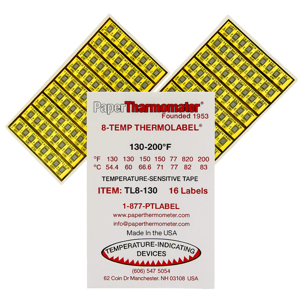 Tiras indicadoras de temperatura de 143- 166 °C Thermolabel | Jimlab